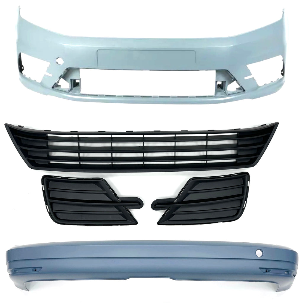Caddy MK4 SWB Front & Rear Primed Bumpers With Bumper Lower Inserts ...
