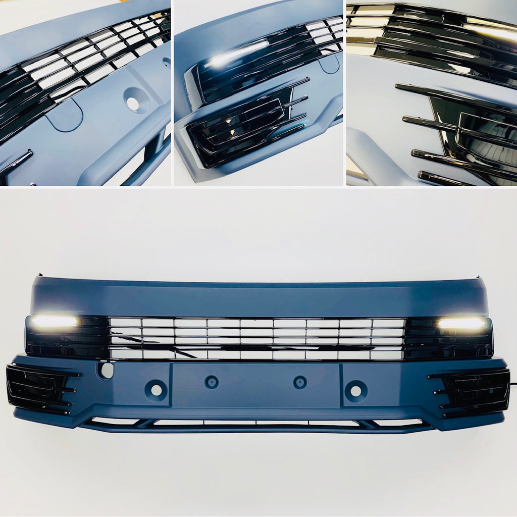T6 Front Bumper With Sportline Lower Spoiler (Smooth Primed) & Gloss B ...